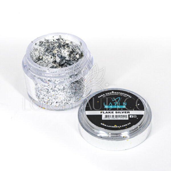 Flakes Latin Nails Plateado - Lotobeauty
